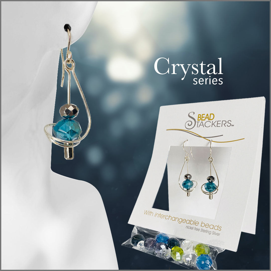 Interchangeable Crystal Earrings series by "Bead Stackers"