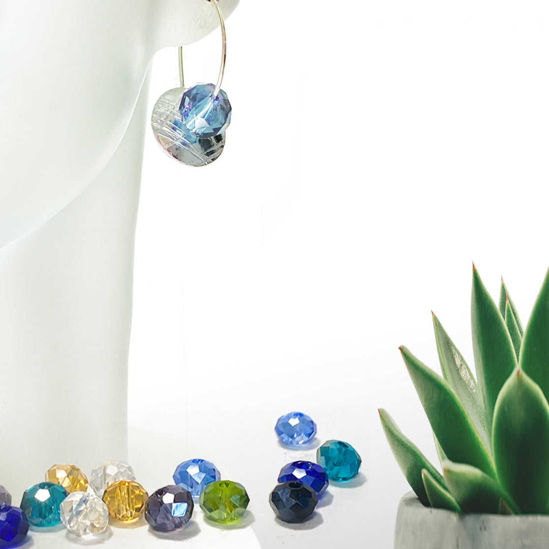 Interchangeable Crystal Earrings series by "Bead Stackers"