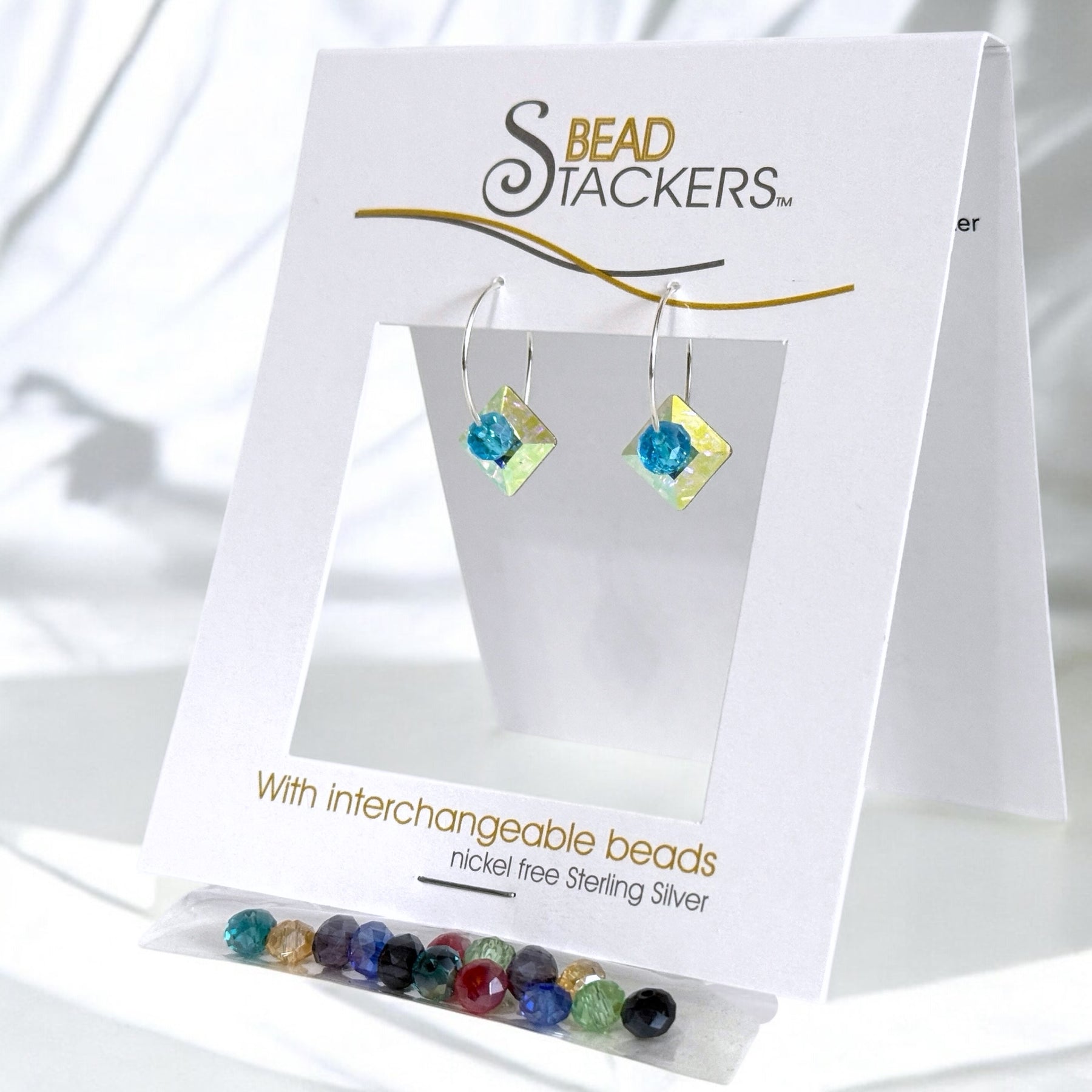Interchangeable Crystal Earrings series by "Bead Stackers"