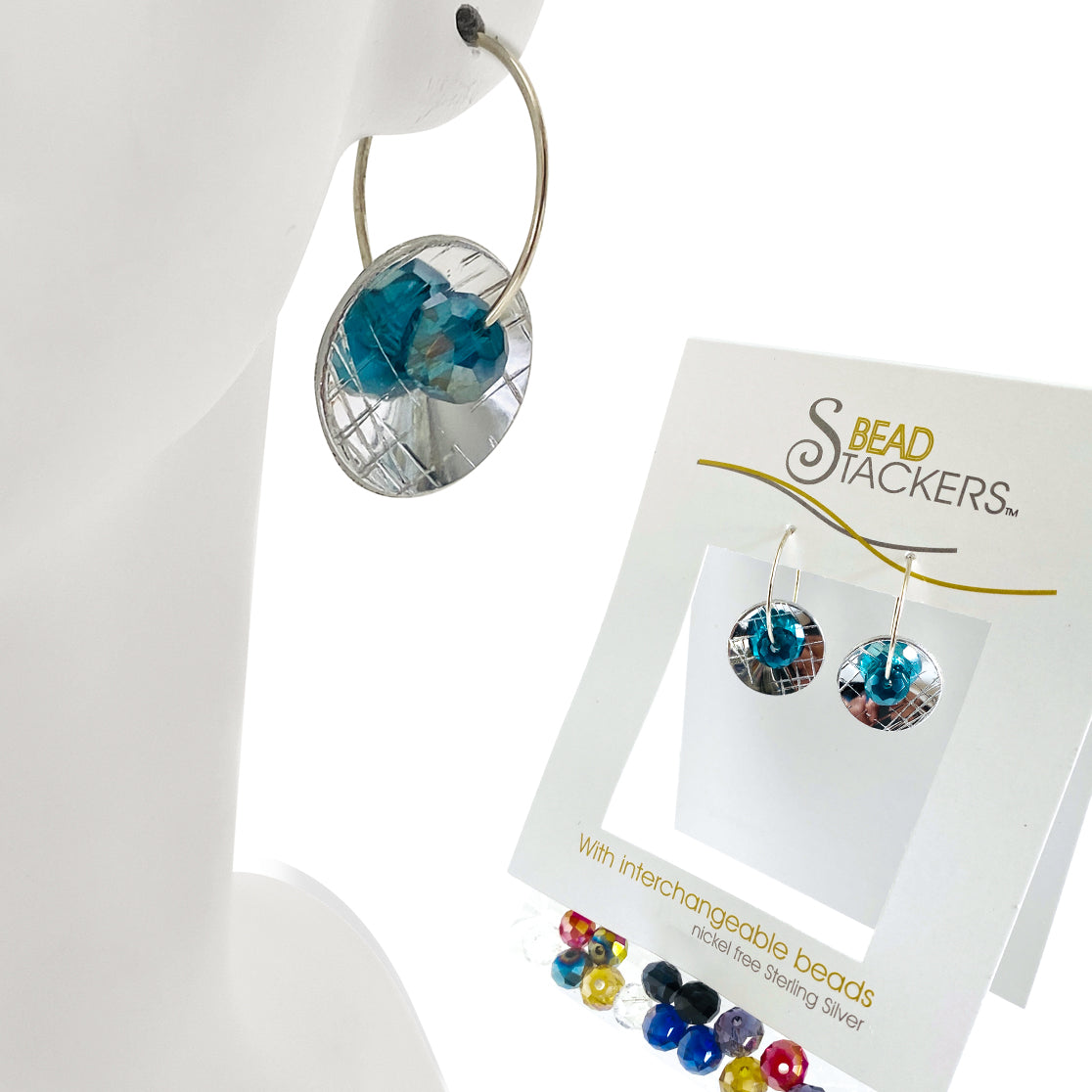 Interchangeable Crystal Earrings series by "Bead Stackers"