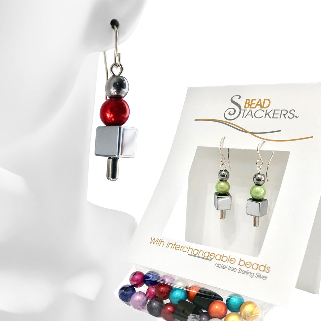 "Bead Stackers" Moon Glow series with Interchangeable beads