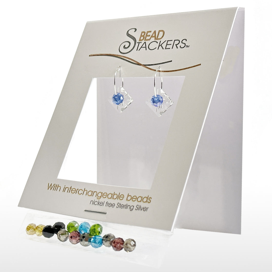 Interchangeable Crystal Earrings series by "Bead Stackers"